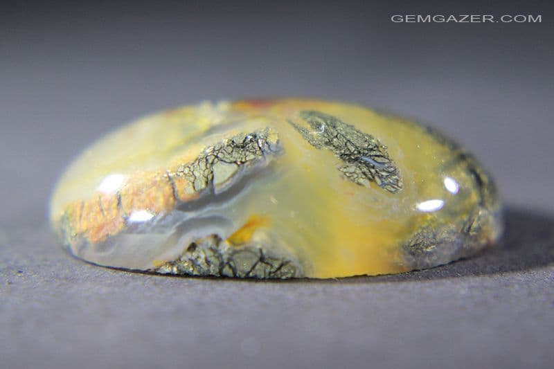 Nipomo Marcasite in Agate cabochon California USA 17 03 carats
