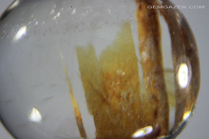 Orthoclase Moonstone cabochon with blue sheen & tube-like inclusions ...