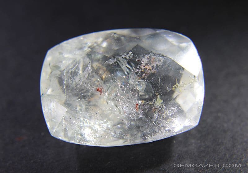 Pale blue Topaz with inclusions faceted Myanmar 100 10 carats