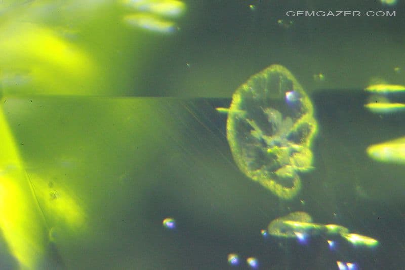 Peridot with Lily-Pad inclusions faceted Pakistan 7 22 carats