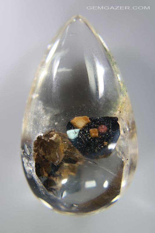 Quartz cabochon with Hematite platelet inclusions Madagascar 39 51 carats