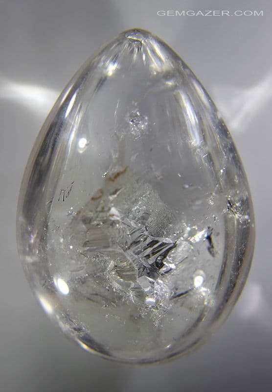 Quartz cabochon with negative crystal inclusions Madagascar 183 36 carats