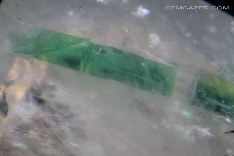 Quartz with Emerald crystal inclusions faceted Pakistan 2 52 carats