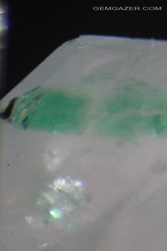 Quartz with Emerald crystal inclusions faceted Pakistan 2 52 carats