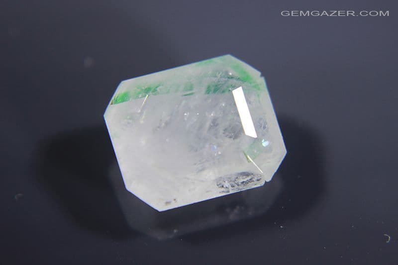 Quartz with Emerald crystal inclusions faceted Pakistan 2 52 carats