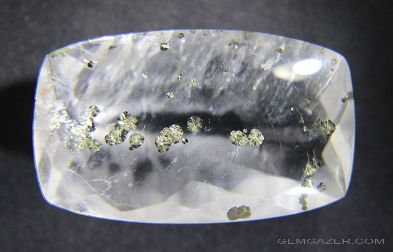 Quartz with radial Pyrite inclusions faceted Brazil 63 99 carats