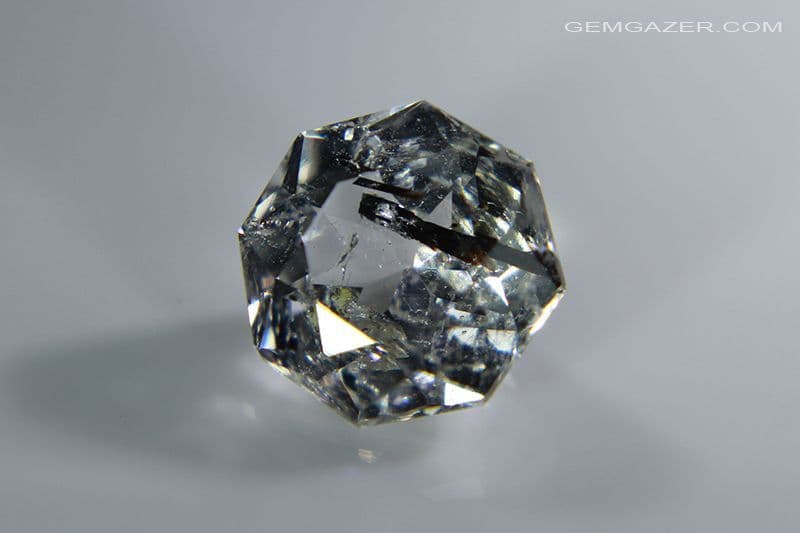 Topaz with Biotite Mica inclusions faceted Pakistan 3 05 carats