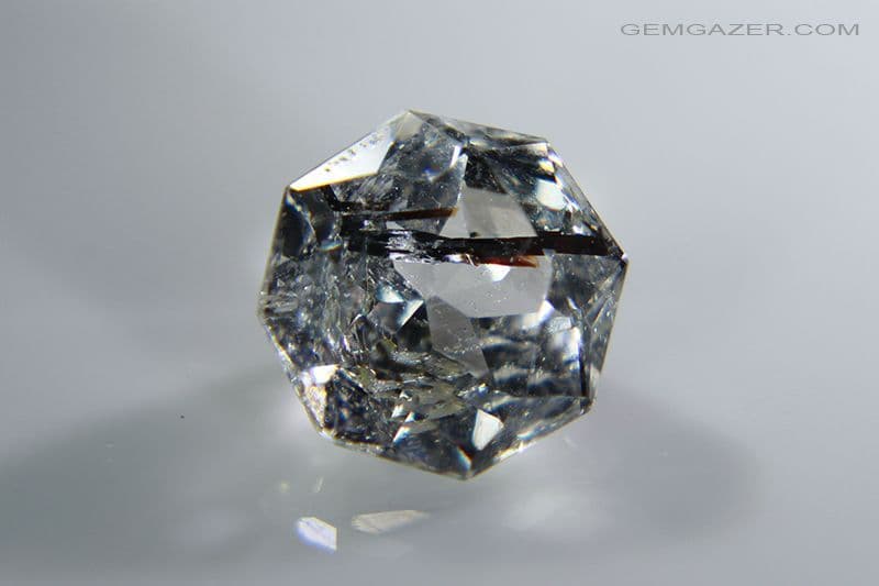 Topaz with Biotite Mica inclusions faceted Pakistan 3 05 carats