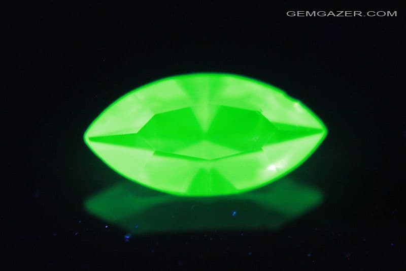 Vaseline Glass aka Uranium Glass fluorescent faceted 0 98 carat SOLD