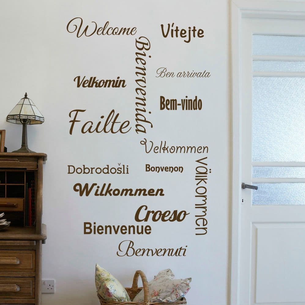 Multilingual Welcome Sign Wall Sticker