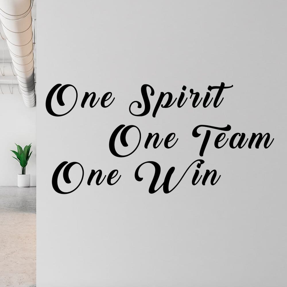 One Spirit One Team Wall Quote Sticker