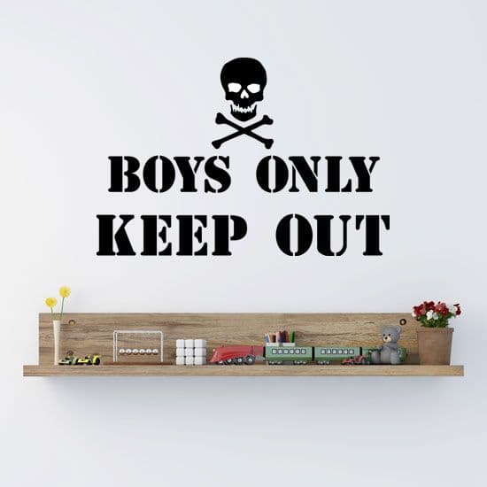 Boys Only Keep Out Sticker