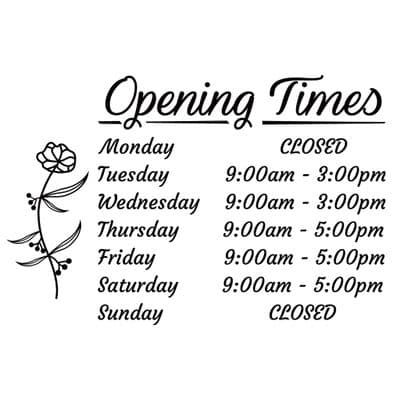Opening Times Sign | Opening Times Sign Stickers