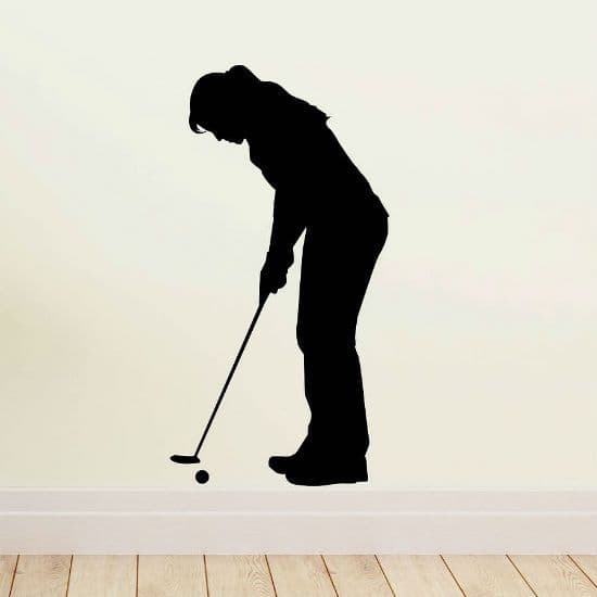 Woman golfer wall sticker