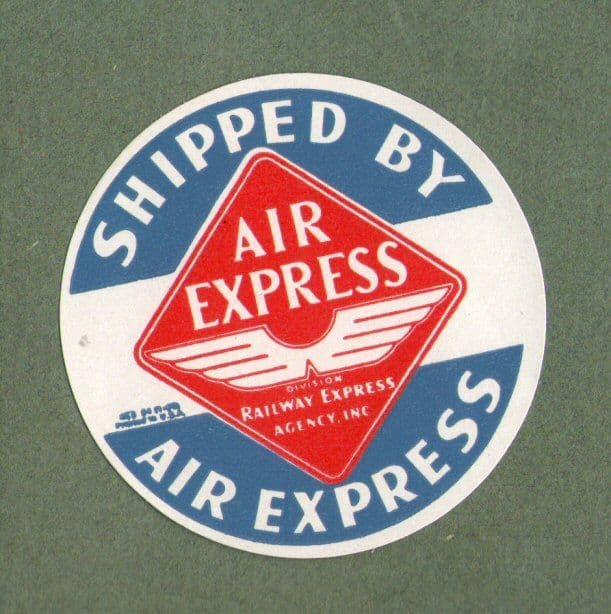 Airline luggage label Air-Express of Railway Express 159