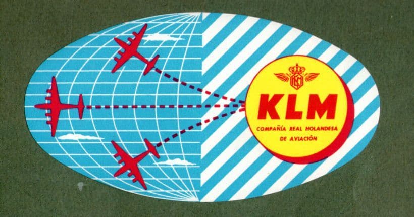 Airline luggage label Baggage Label K L M Dutch airlines 605