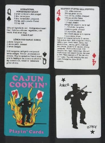 Cajun Cookin Collectible Playing cards southern recipe