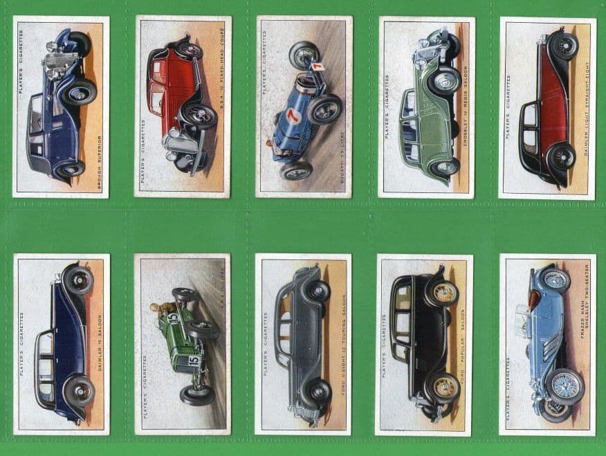 Cigarette cards set Motor Cars set 1936 Rolls-Royce Daimler Mercedes