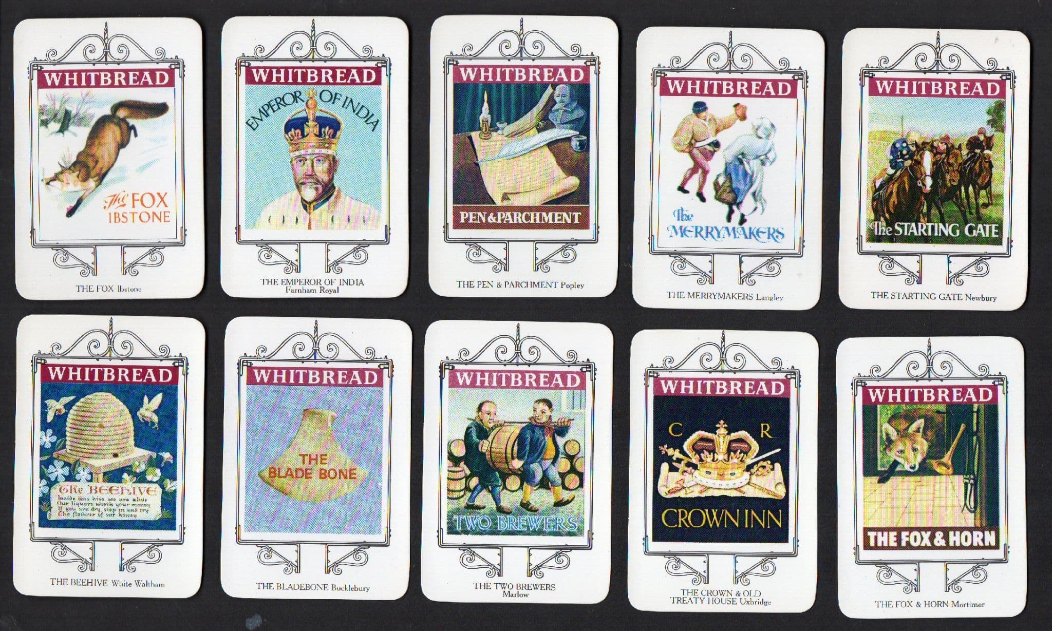 Collctable Cigarette cards Trade Whitbread Inn Signs MARLOW 1973