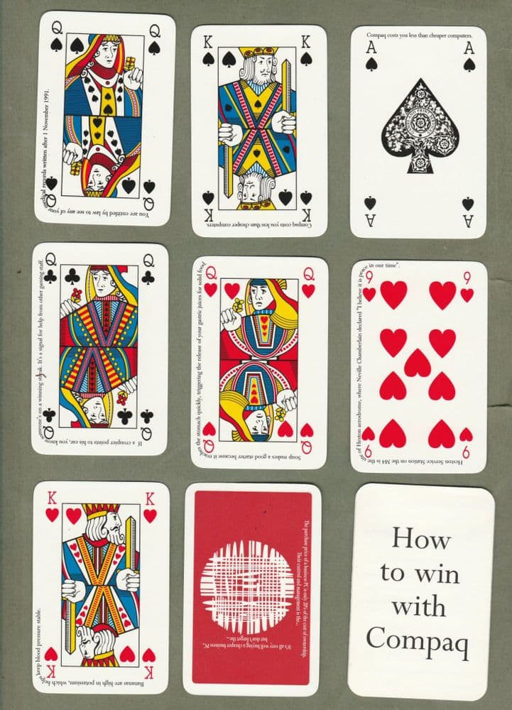 Collectable Advertising playing cards Compaq computer