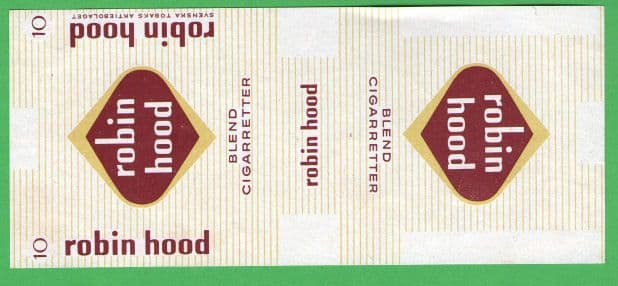 Collectable Old Sweden cigarette packet Robin Hood style 258