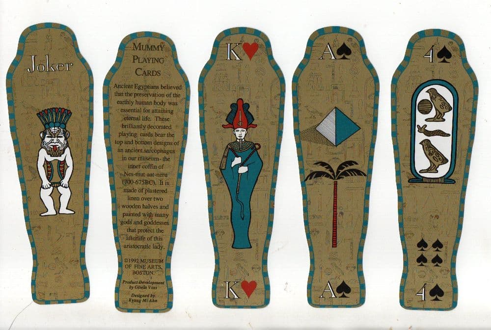 Collectable playing cards Mummy shaped cards 1992 by Museum of fine ...
