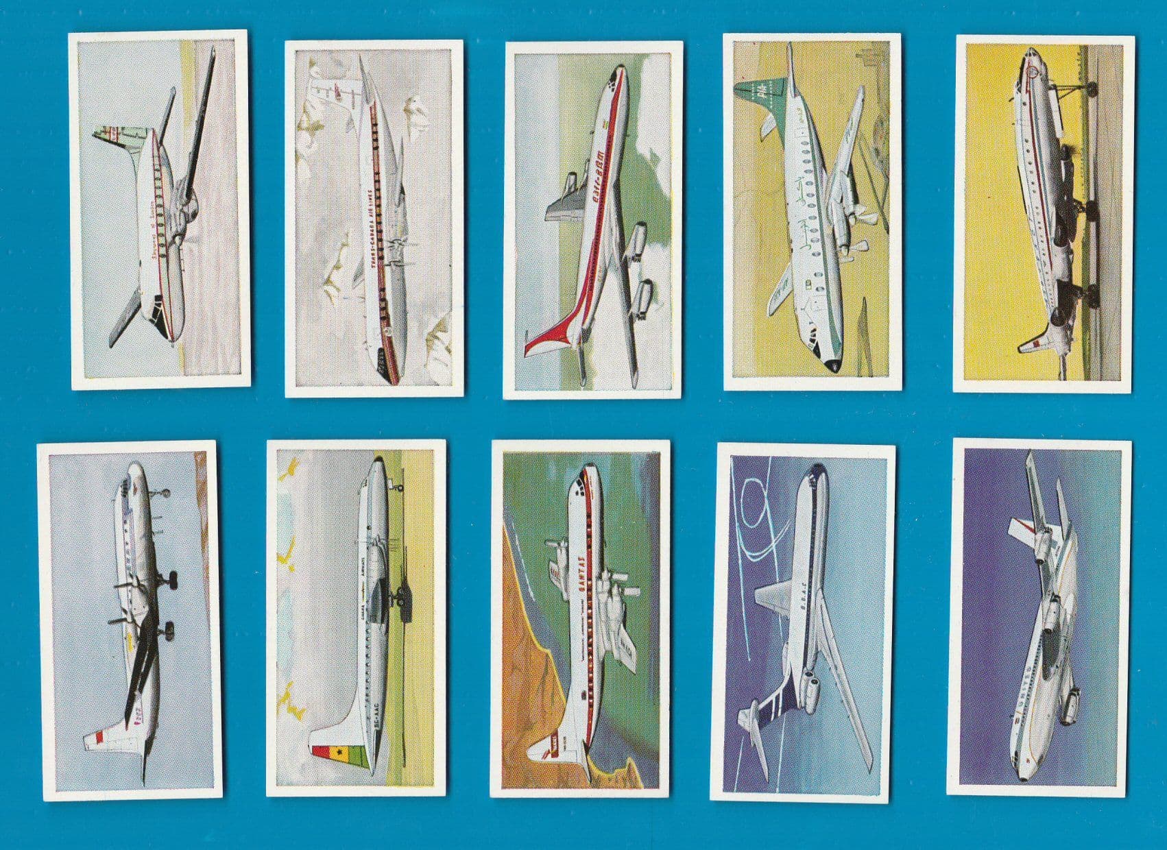 collectable TRADE cards Wings across the world Airplanes set