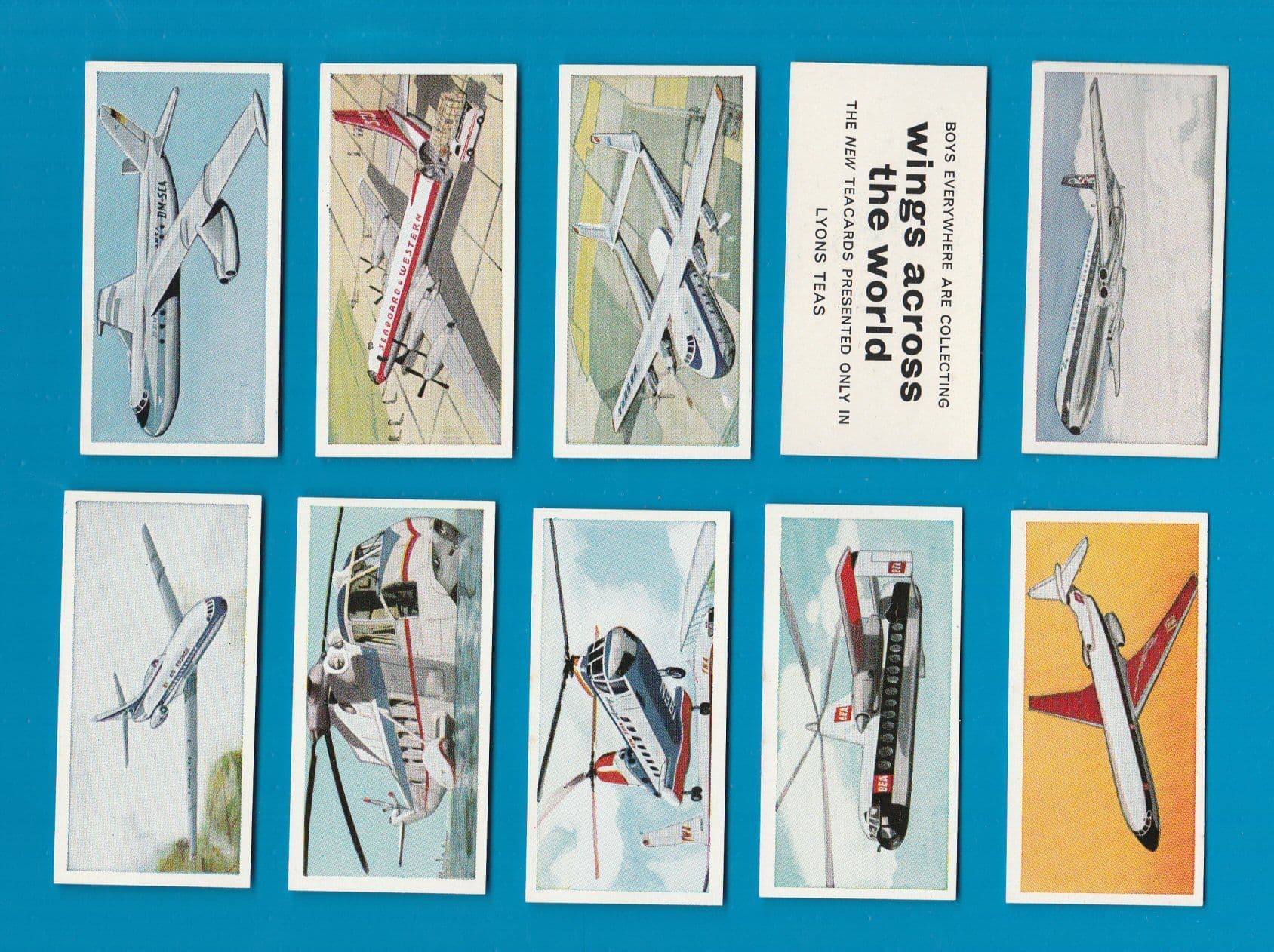collectable TRADE cards Wings across the world Airplanes set