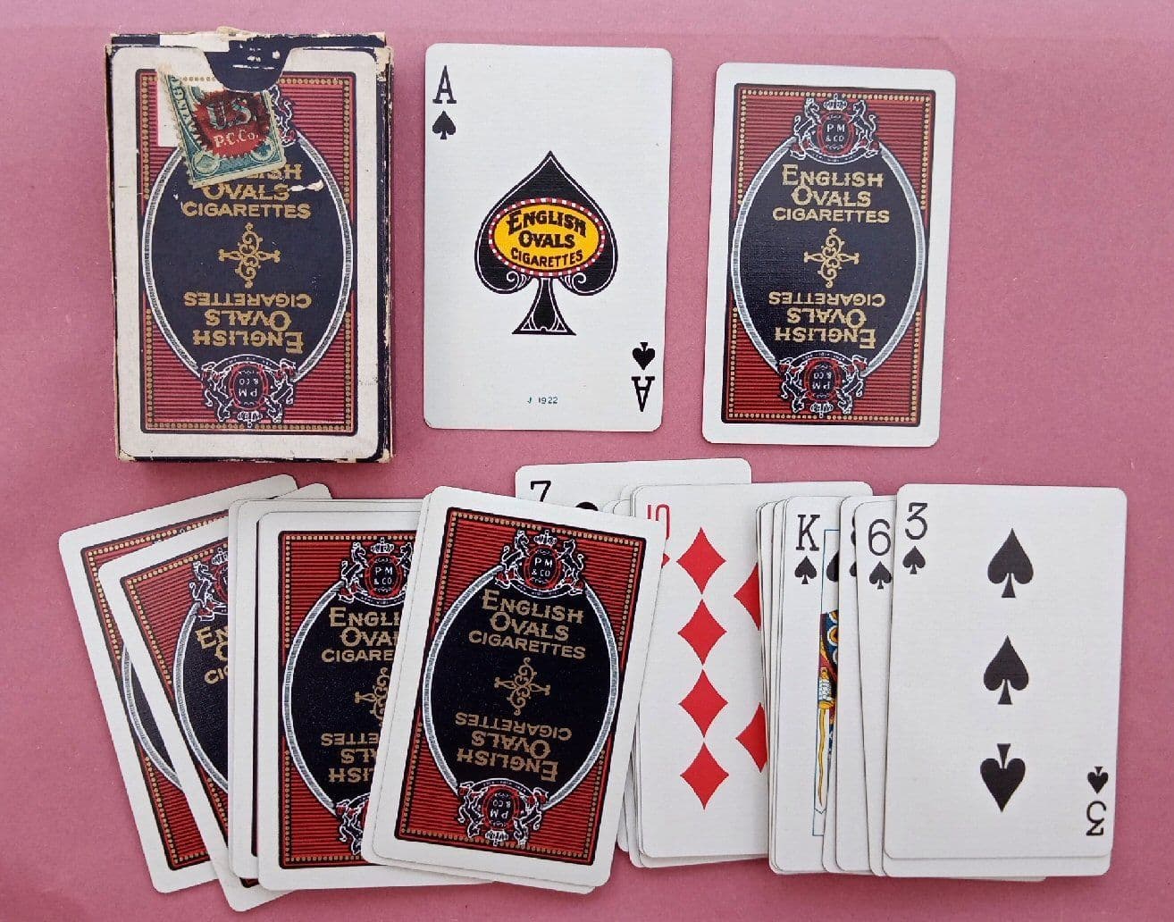 Collectible Advertising playing cards English Ovals Cigarettes