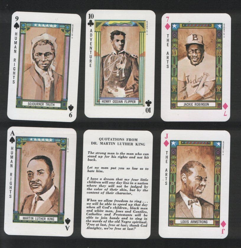 Collectible playing cards Black History Martin Luther King etc