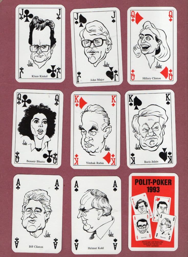 Collectible playing cards courts Polit-poker International 1993