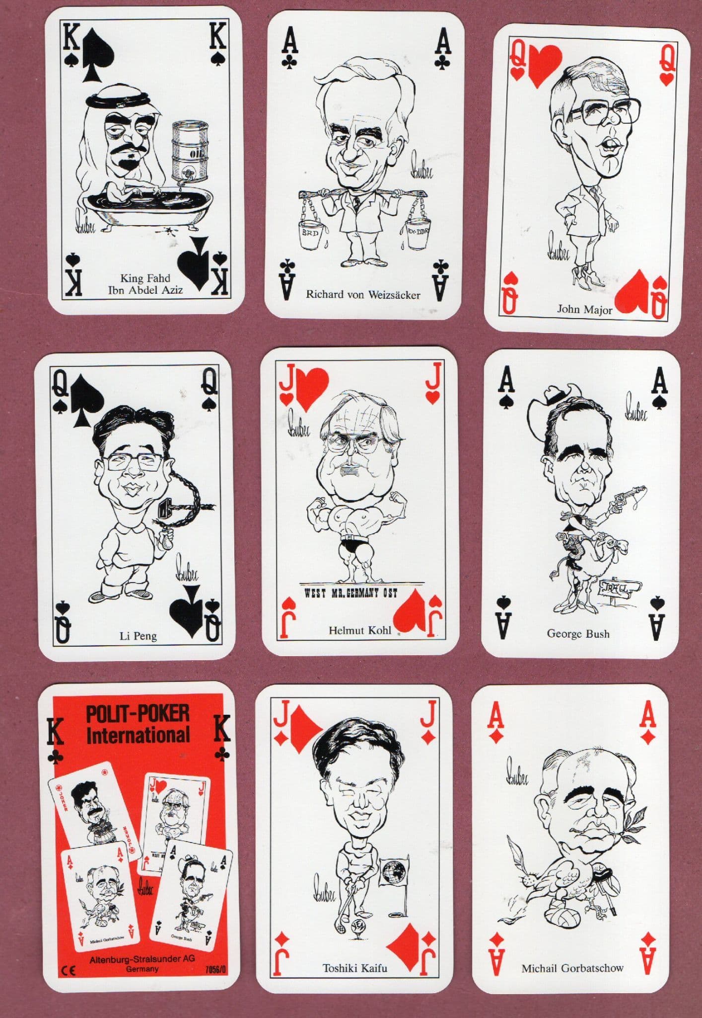 Collectible playing cards Polit-poker International 1992