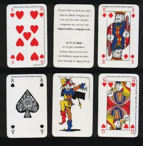 Non-standard playing cards Compaq computor cards
