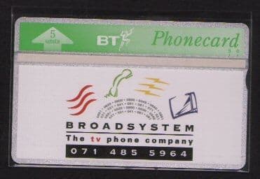 Phonecard Telephone card BT Broadsystem 221