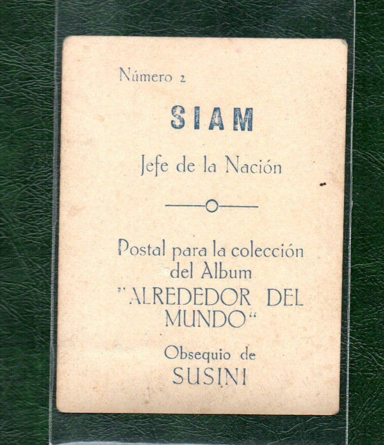 SIAM Thailand OLD Cigarette card KING OF SIAM 359