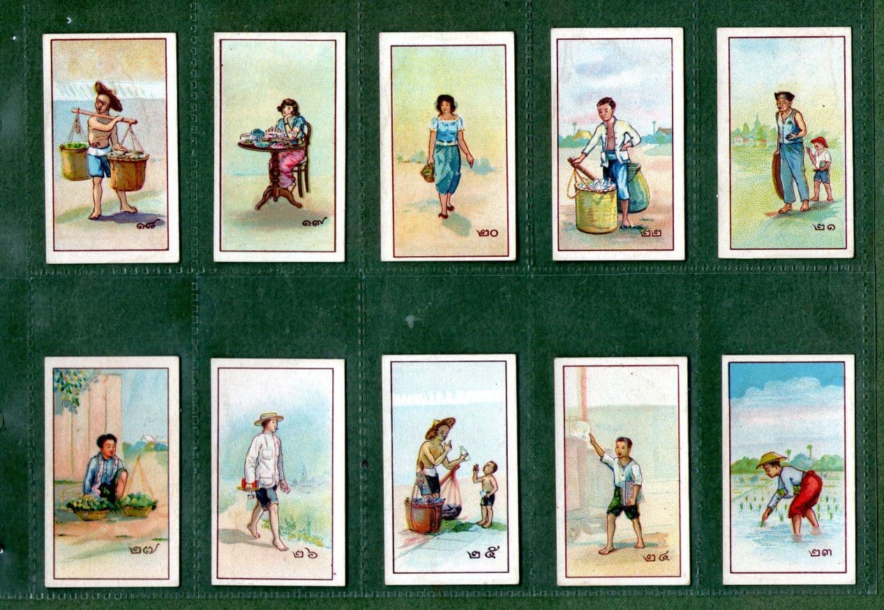Siamese life Tobacco cigarette cards set Siam Thailand circa 1930 s