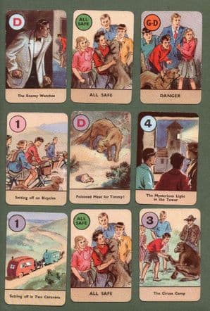 The Famous Five adventures by Enid Blyton Pepys card game
