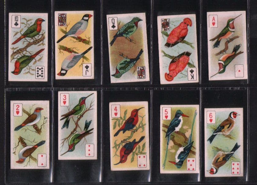 Tobacco cigarette cards Four Aces Birds 1924 playing card insert set