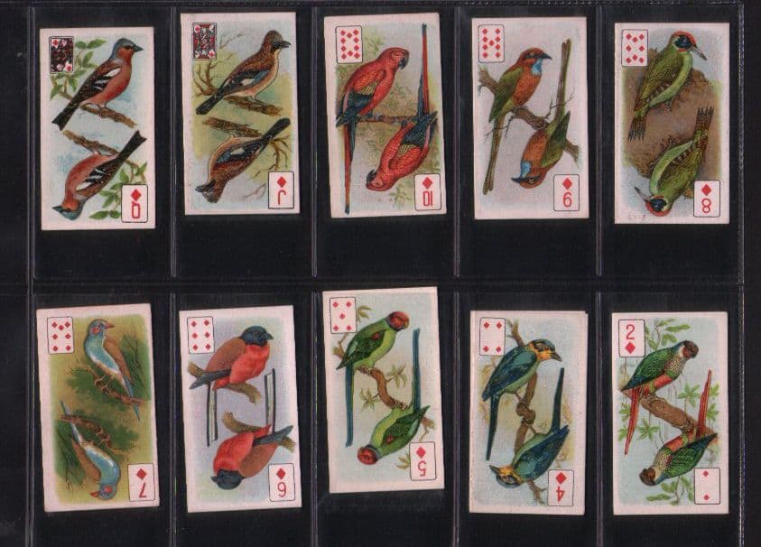 Tobacco cigarette cards Four Aces Birds 1924 playing card insert set
