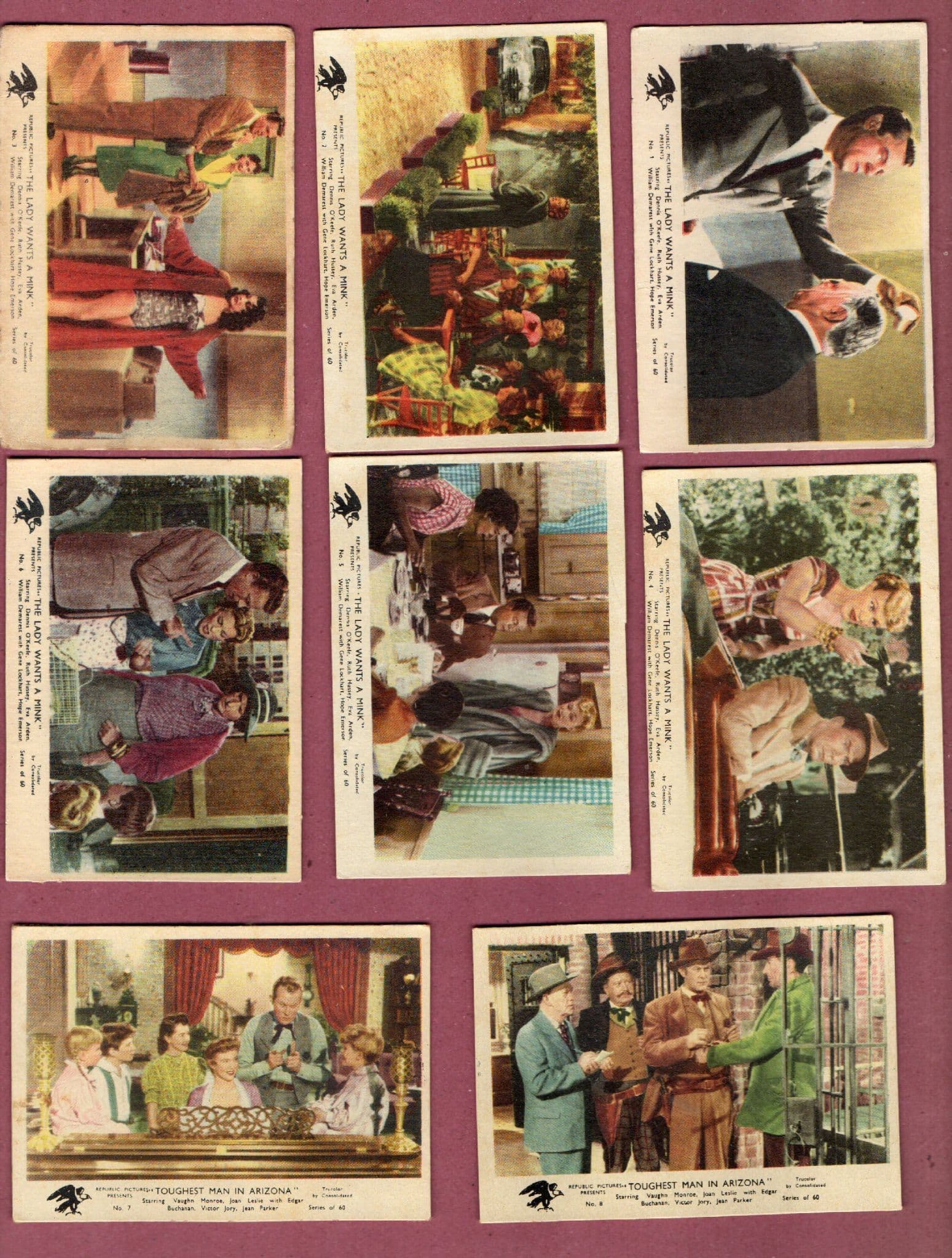 TRADE cards Scenes from Movies set of 60 greatest movies of 1950 s