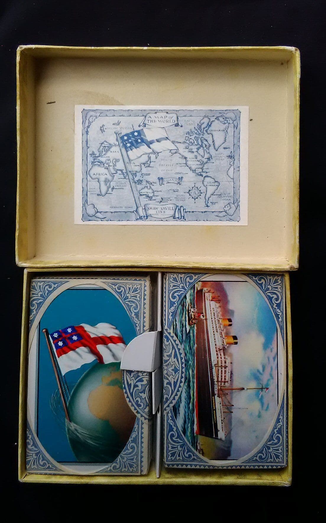 Vintage Advertising shipping playing cards Shaw Saville shipping line