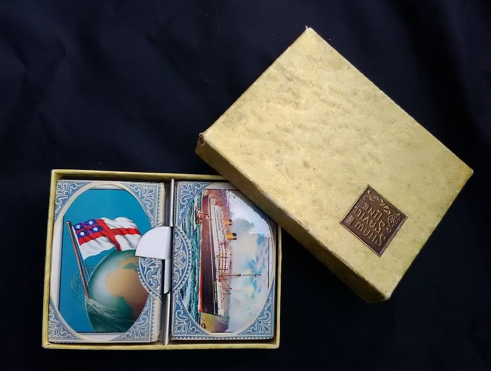Vintage Advertising shipping playing cards Shaw Saville shipping line