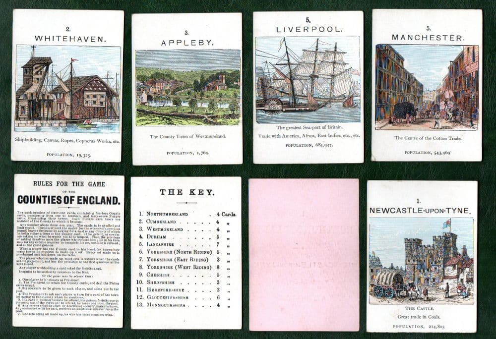 Vintage Collectible cards game Counties of England 2nd