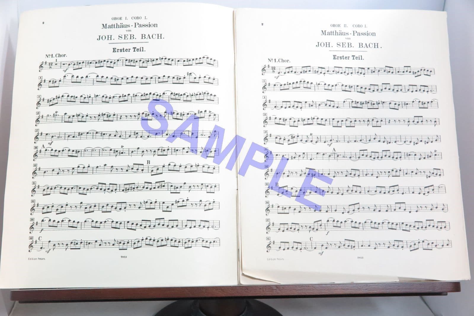 Bach J S - St Matthew Passion Oboe 1 & 2 parts