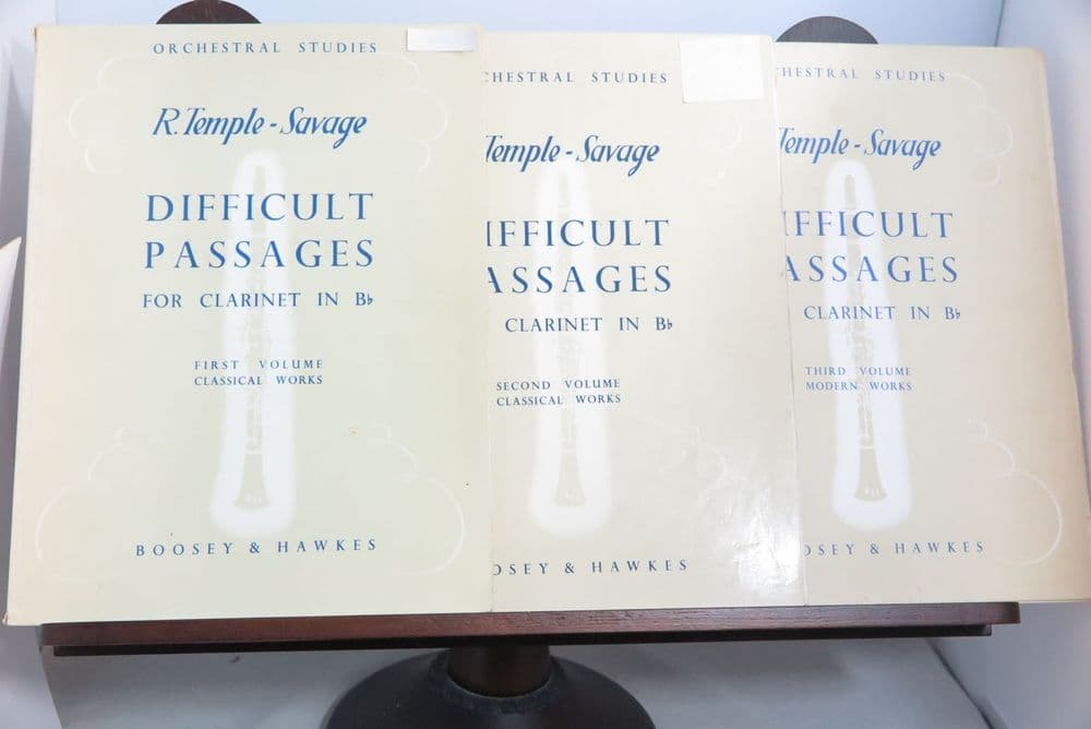 Difficult Passages for Clarinet in B Flat Vols 1-3 ed Temple-Savage R