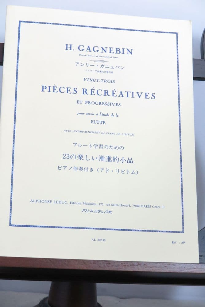 Gagnebin H - 23 Pieces Recreatives et Progressives for Flute