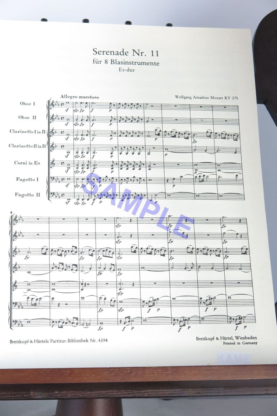 Mozart W A - Serenade No 11 in E Flat KV 375 for 8 Wind Instruments