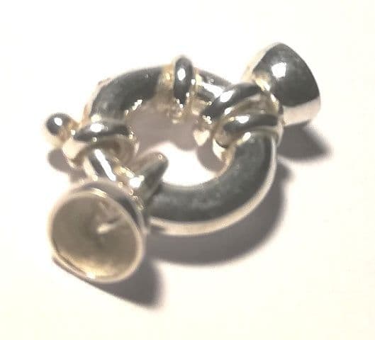 Sterling Silver Bolt-Ring with dome ends