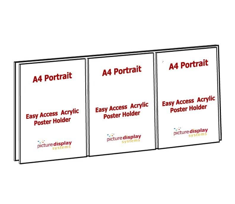 Ceiling-to-Floor Mounted Cable Poster Display Kit 9 x A4 Portrait Pockets