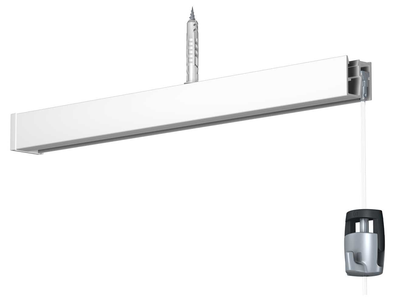 CEILING Picture Hanging White Rail for Ceilings 20kg inc fittings